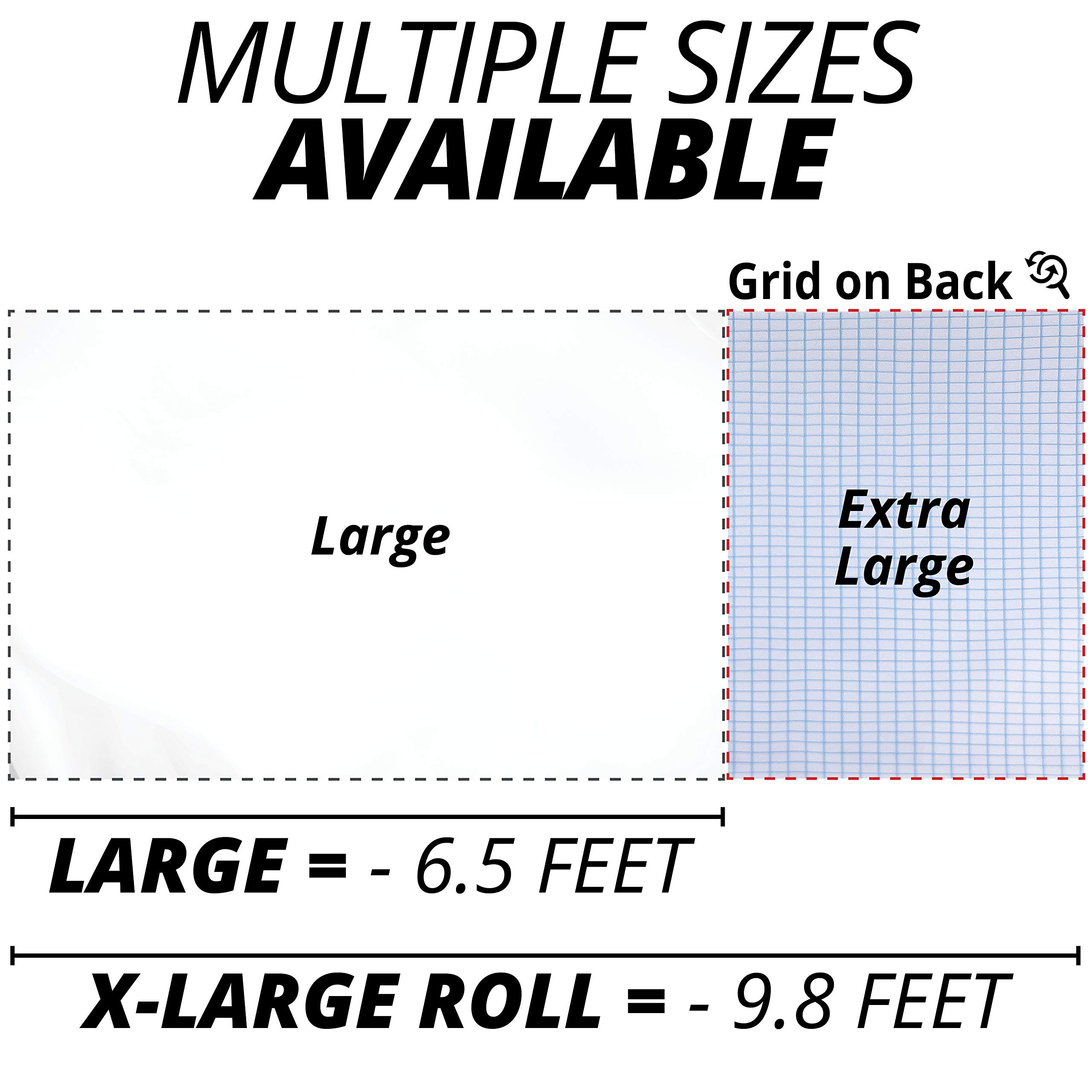Mammoth Adhesive Whiteboard Wall Sticker Kit with 4 Dry Erase Marker Pens and Cleaning Cloth (9.8' x 1.5')