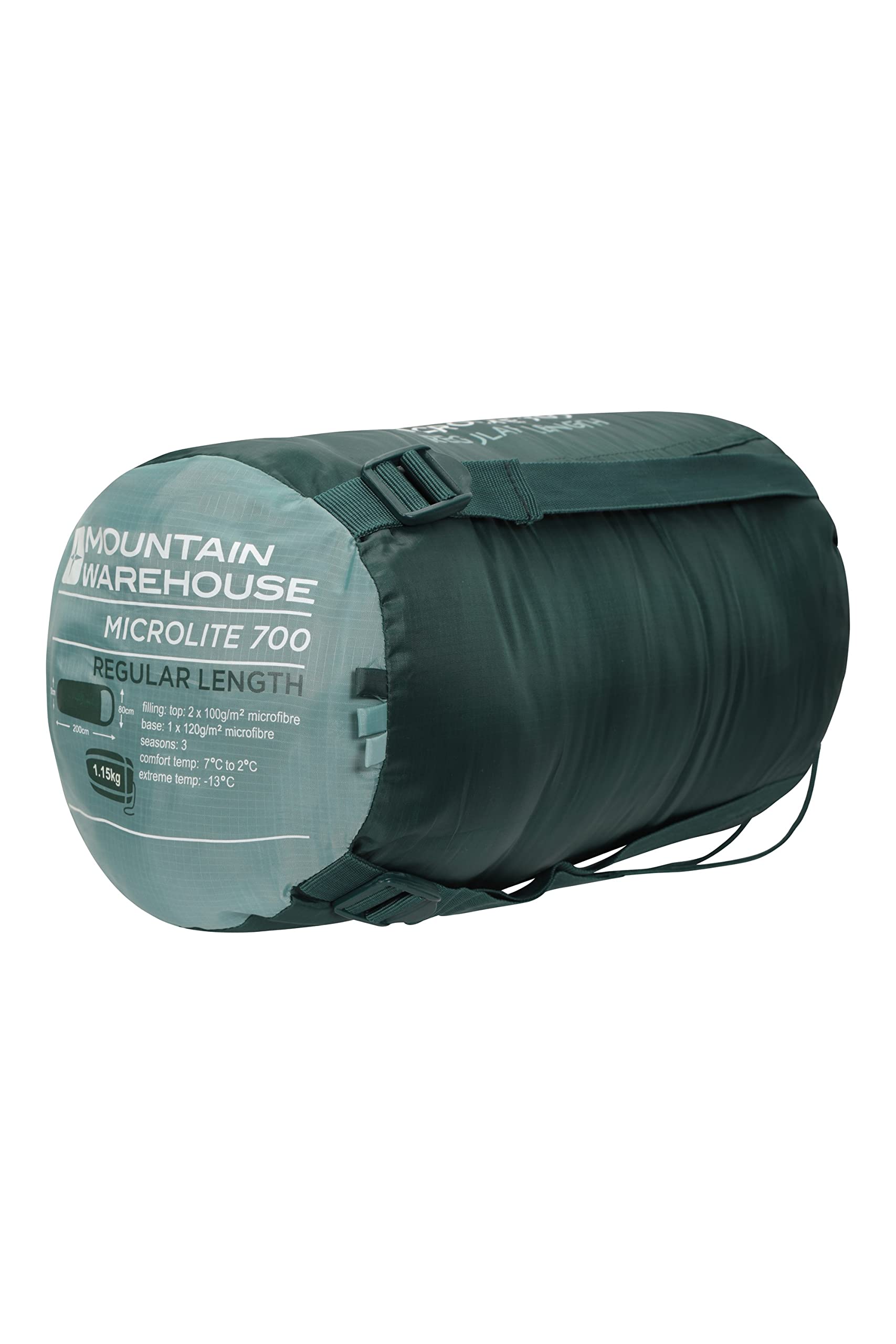 Mountain Warehouse Microlite Double Layer Sleeping Bag - Two-Way Zip Dark Teal Left Handed Zip - Regular Length