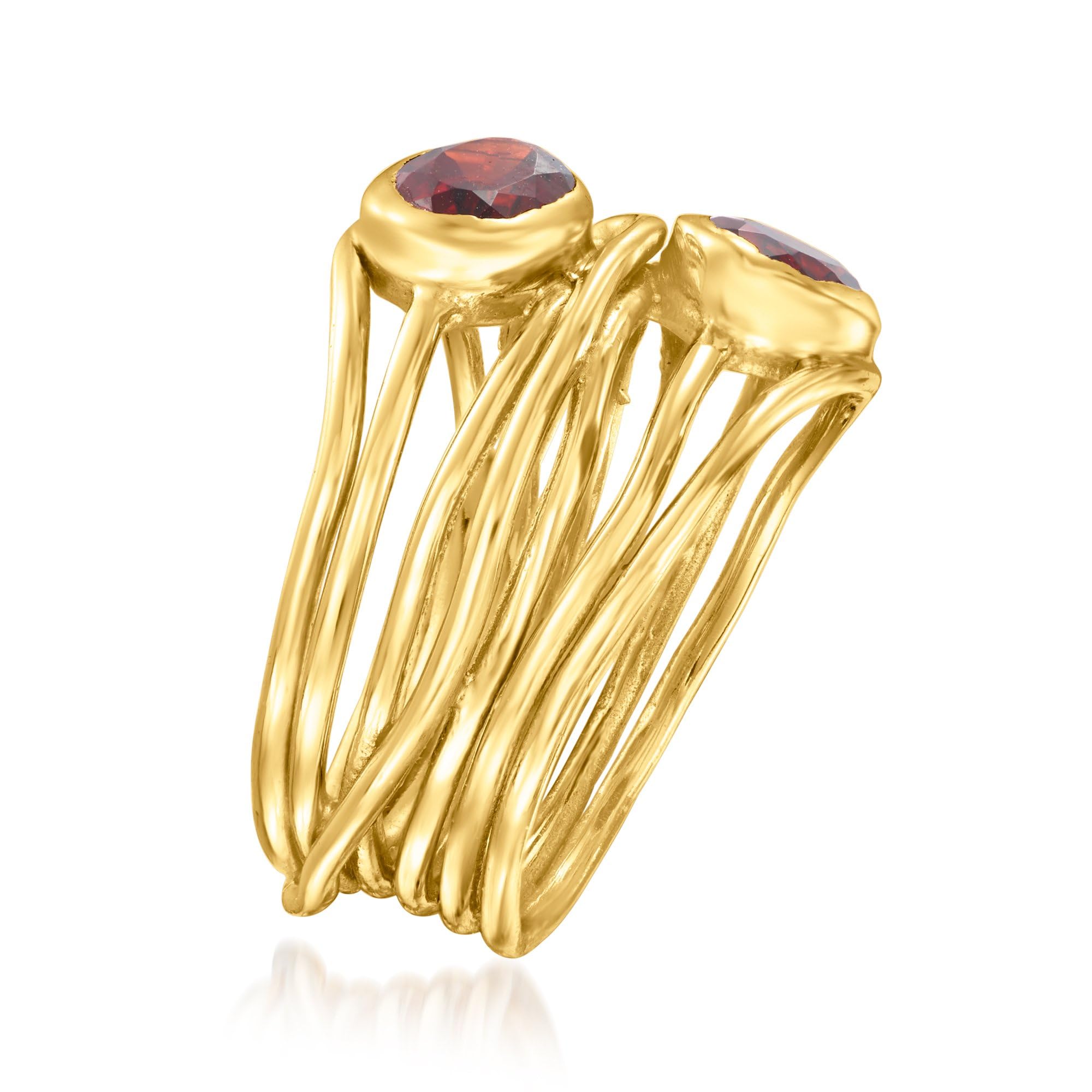 Ross-Simons 1.60 ct. t.w. Garnet Highway Ring in 18kt Gold Over Sterling. Size 8