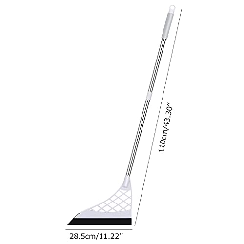 Yeahii Multifunction Magic Broom, 2-in-1 Sweeper,Easy Dry The Floor and Remove Dirt and Hair Remover, Liquid, Glass Wiper, Super Sweeper Broom for Living Room, Kitchen, Bathroom (New White)