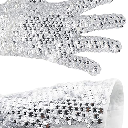 MJ Michael Shiny Glove Ultimate Collection Diamond Gloves 3D Sparkling Crystal Billie Jean Handmade Glove (Left hand)