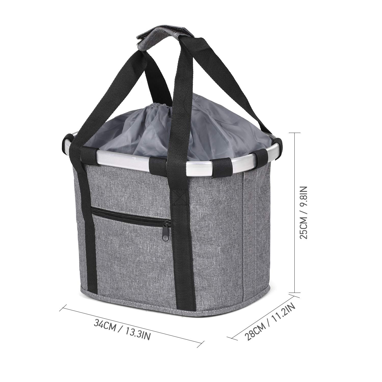 Lixada Bike Basket, Small Pet Cat Dog Carrier Bicycle Handlebar Front Basket Folding Detachable Removable Easy Install Quick Released Picnic Shopping Bag, Max. Bearing: 11lbs