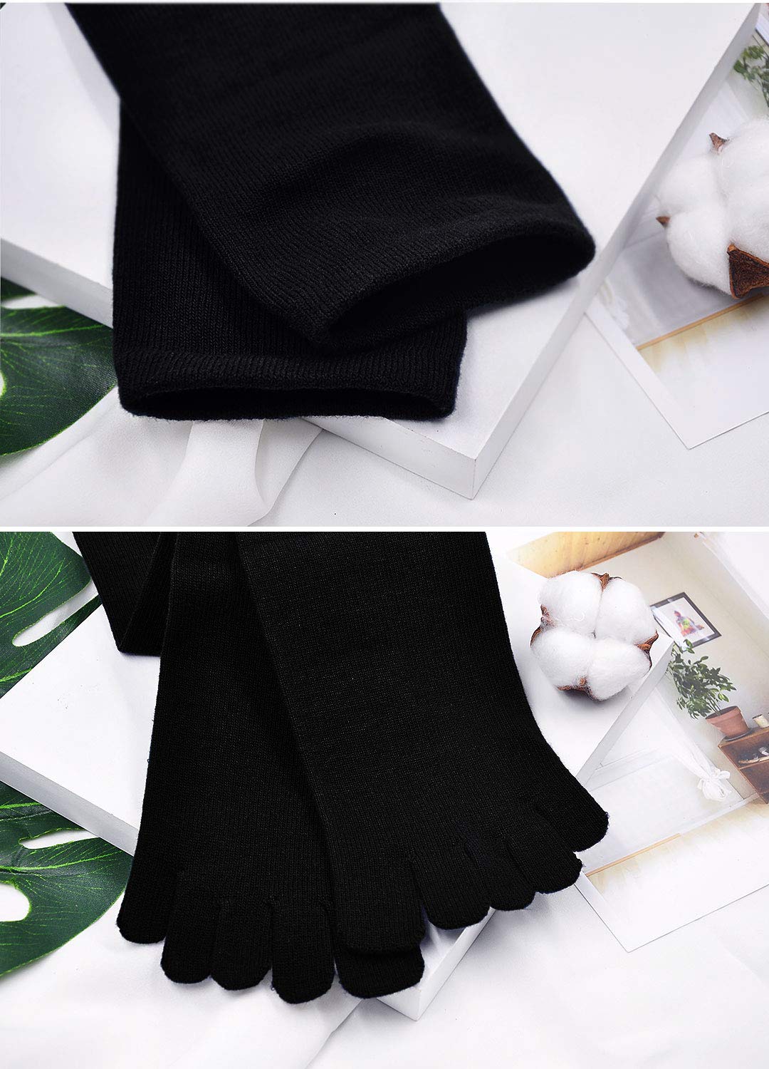 Mens Toe Socks Cotton Athletic Running Ankle Five Finger Crew Socks