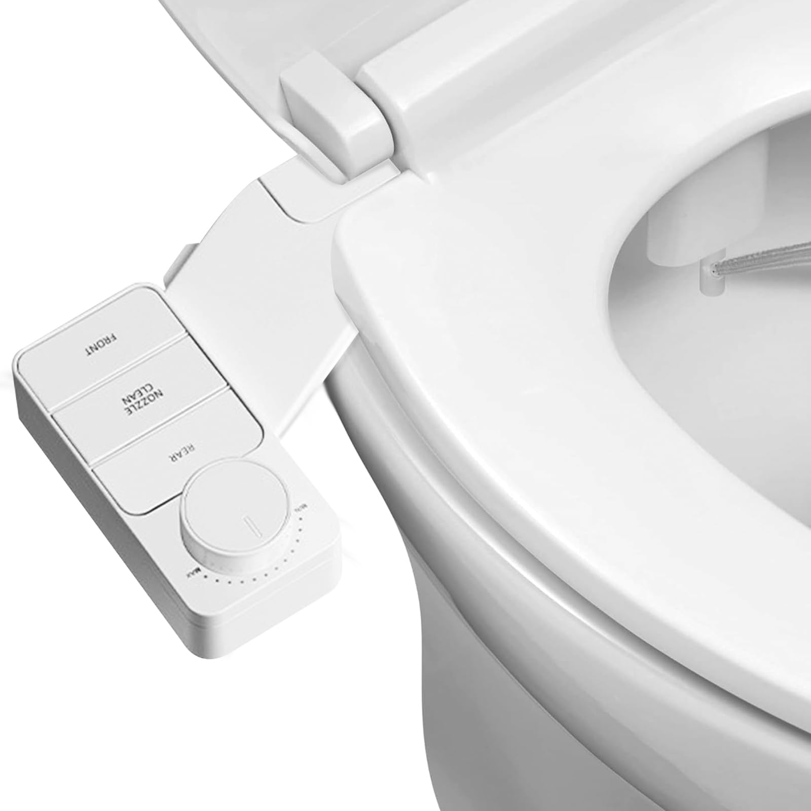 ZhiQToes Bidet Attachment for Toilet,Non-Electric Self Cleaning,Dual Retractable Nozzles Badays for Toilets Seat,Adjustable Water Pressure Fresh Water Sprayer,Front & Rear Wash (White)
