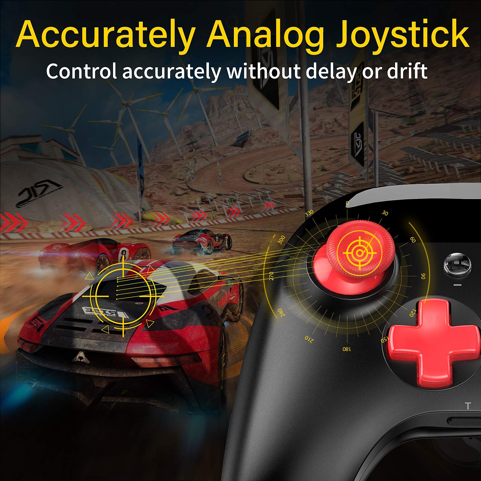 New Fi Switch Controller, Wireless Controller for Nintendo Switch/Lite with large battery,Precise Motion Control, Turbo, Vibration and Screenshot