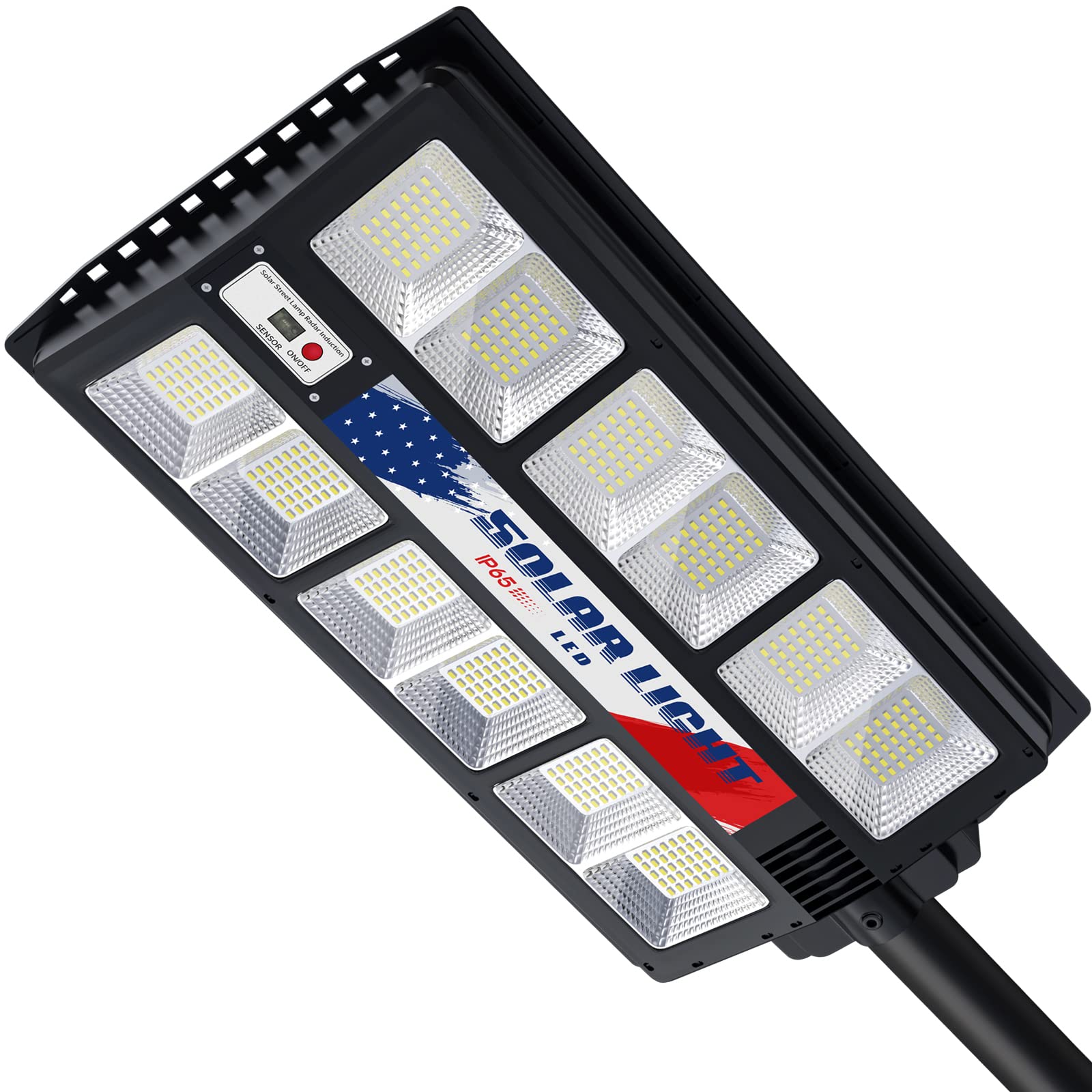 WYWNA 2 Pack 800W Solar Street Lights Outdoor Waterproof Solar Powered Street Light Dawn to Dusk Motion Sensing