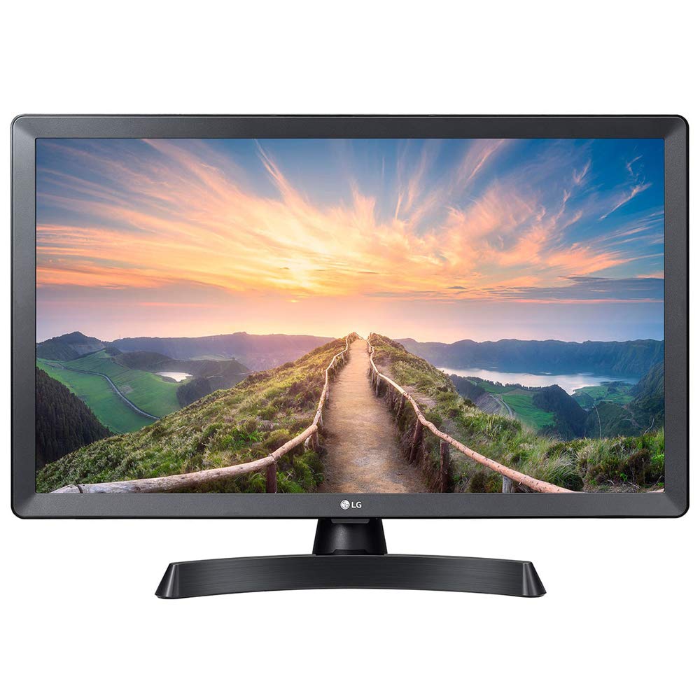 LG 24LM530S-PU 24 inch HD Smart TV with webOS 3.5 Bundle with 2X 6ft High Speed HDMI Cable Black and Stanley SurgePro 6 NT 750 Joule 6-Outlet Surge Adapter with Night Light