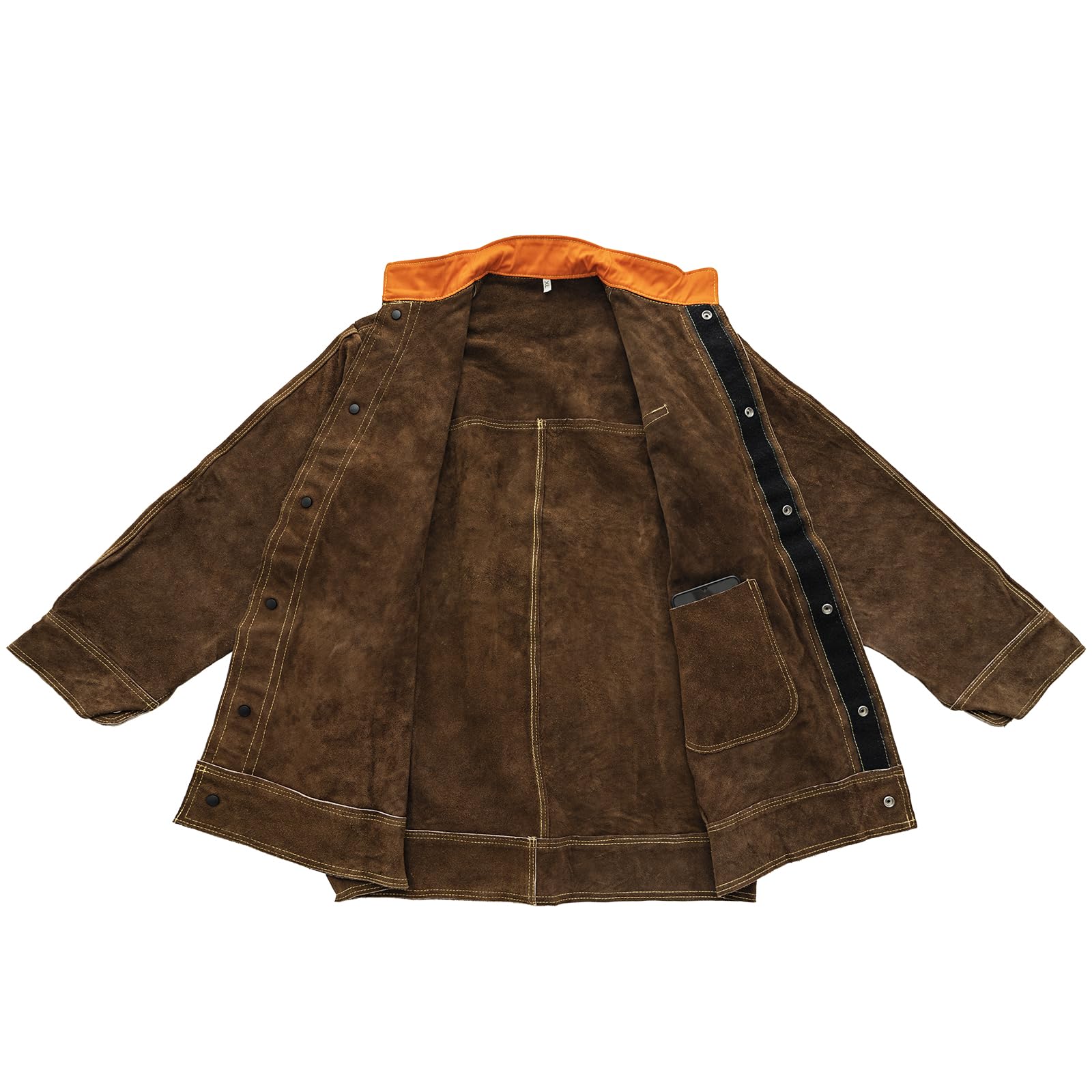 YESWELDER Leather Welding Jacket for Men Women,Heavy Duty welder jacket,Heat Flame Resistant Welding Coat