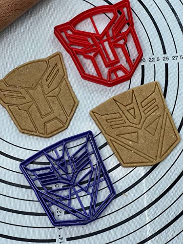 Set of 2 Autobots Decepticons Logo Cookie Cutters & Molds 3.5” inches Produced by 3D Kitchen Art