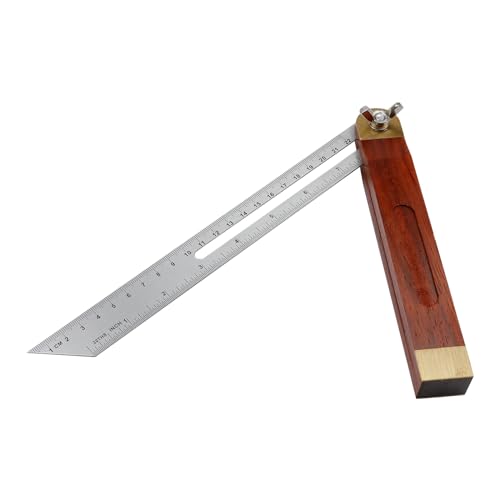 T Tulead 22cm/8.66" T-Bevel Gauge Activity Angle Ruler Protractor Sliding Square Carpenter Measuring Tape 360 Degree Adjustable High Precision T Bevel Angle Finder with Wood Handle
