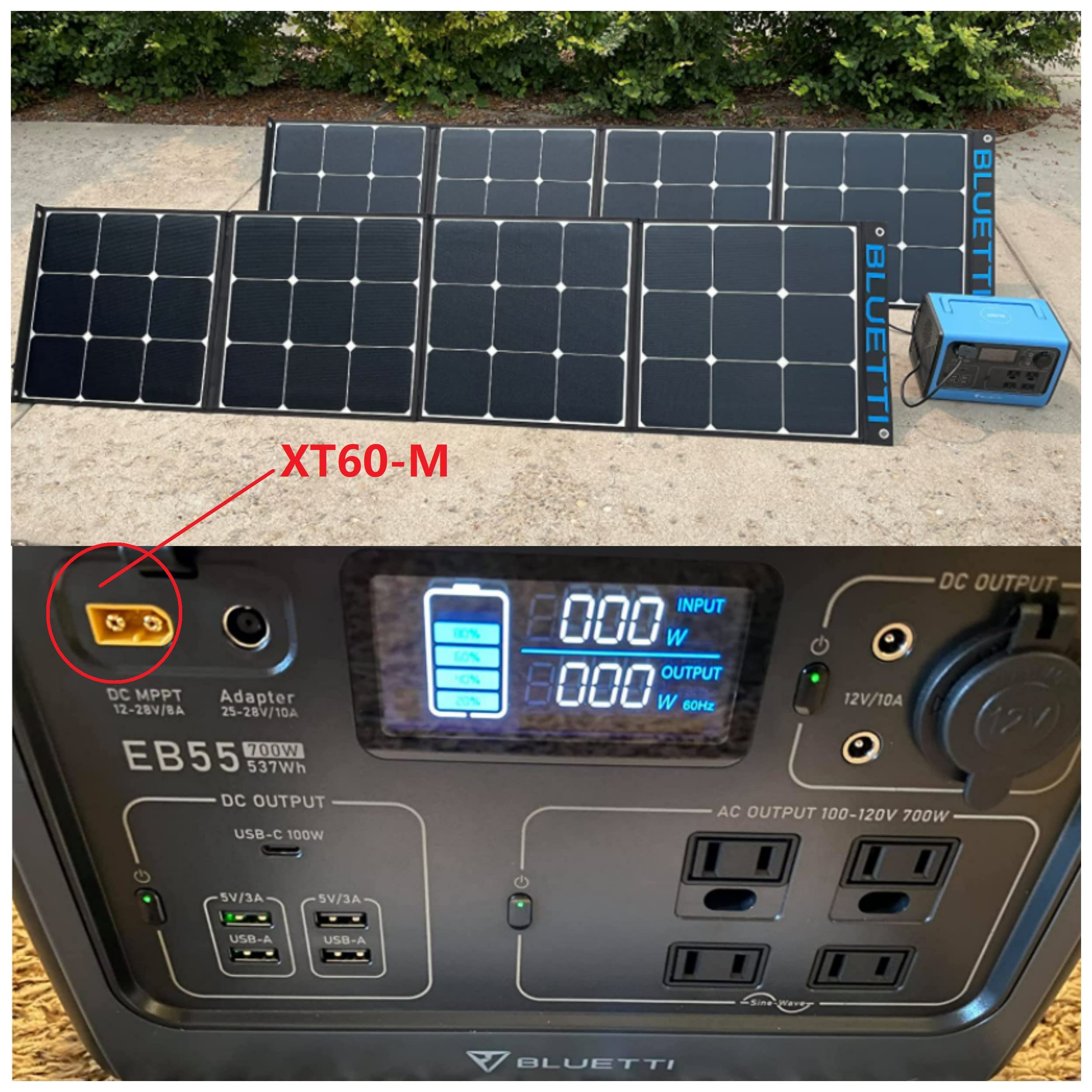 Solar Charge Cable Solar Connector to XT60 Adapter Connector Connect Solar Panel for Portable Power Station Solar Generator for Lipo Battery Pack EFDELTA Portable Power Station River 600 3M/9.84Ft
