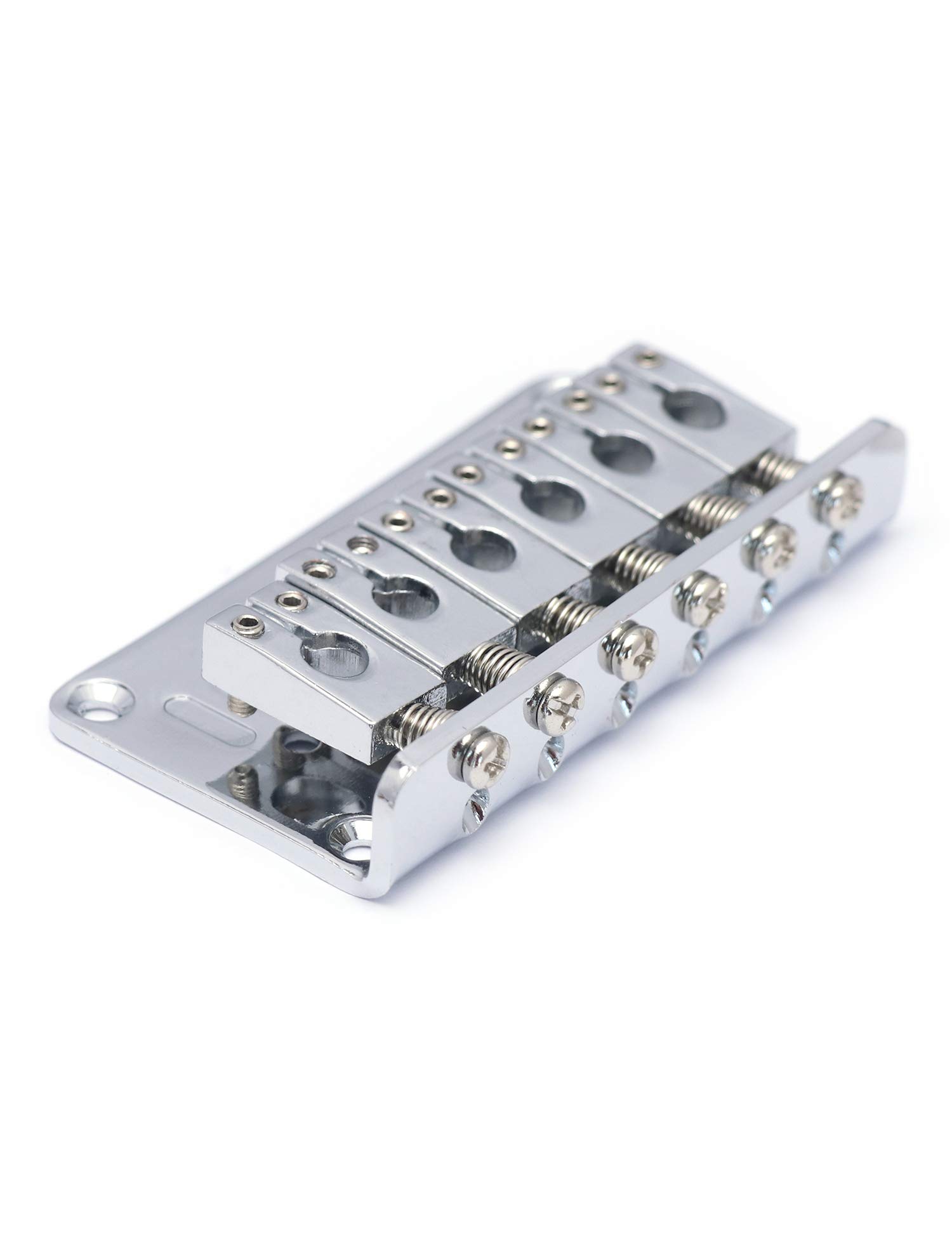 Metallor Guitar Saddles Bridge for Hardtail Strat Tele Electric Guitar Parts Replacement Chrome.