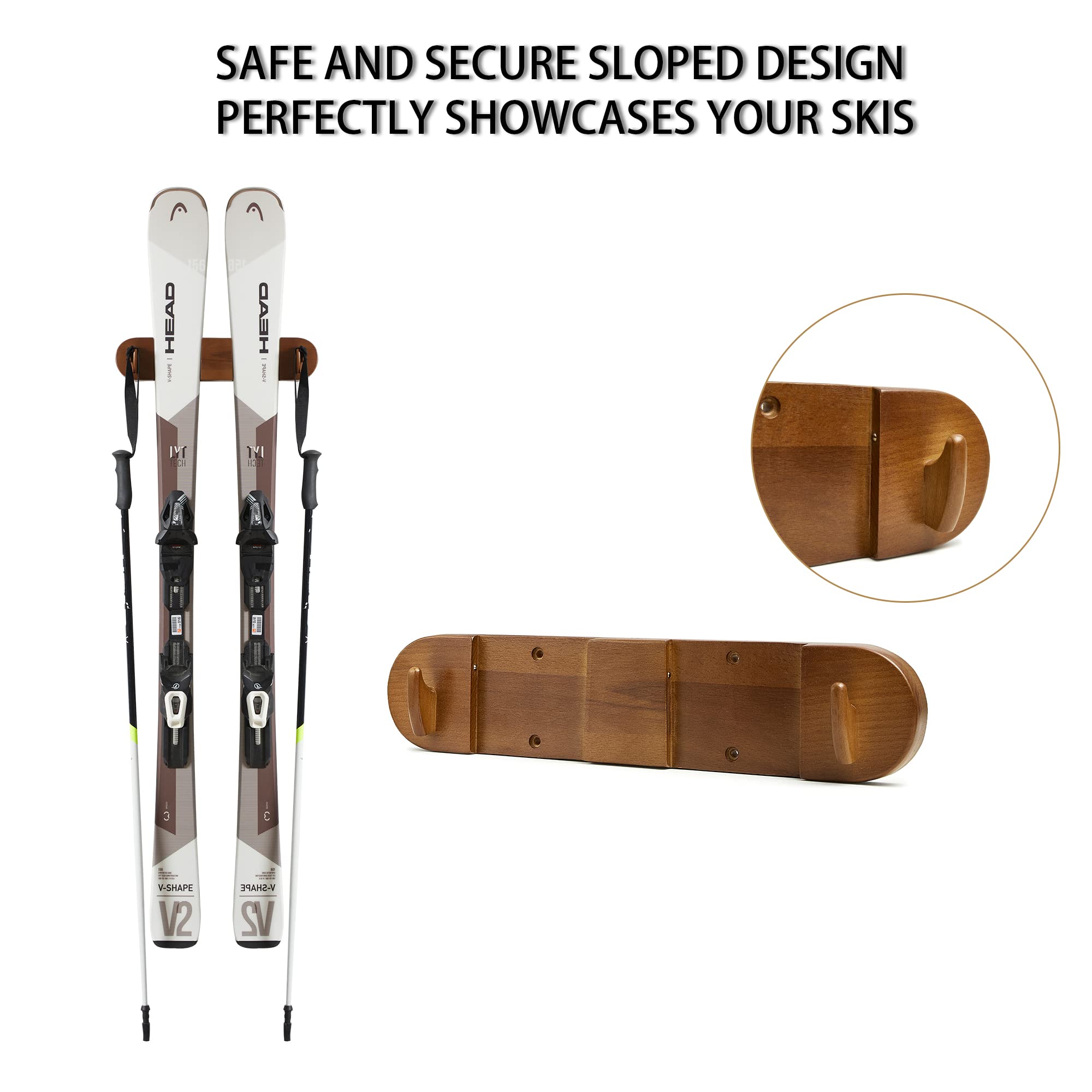 QMYBROW Ski + Snowboard Wall Storage Display Rack Garage Skis Mount