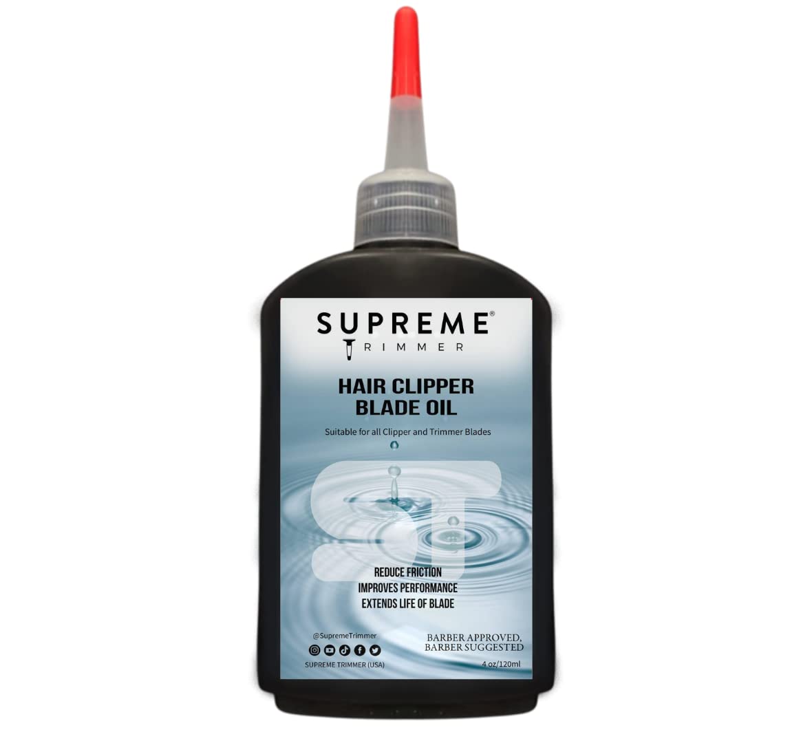 Supreme Trimmer Premium Hair Clipper Blade Lubricating Oil | 4 FL OZ Anti-Rust Barber Clipper Oil for Blades, Hair Trimmer | STO710