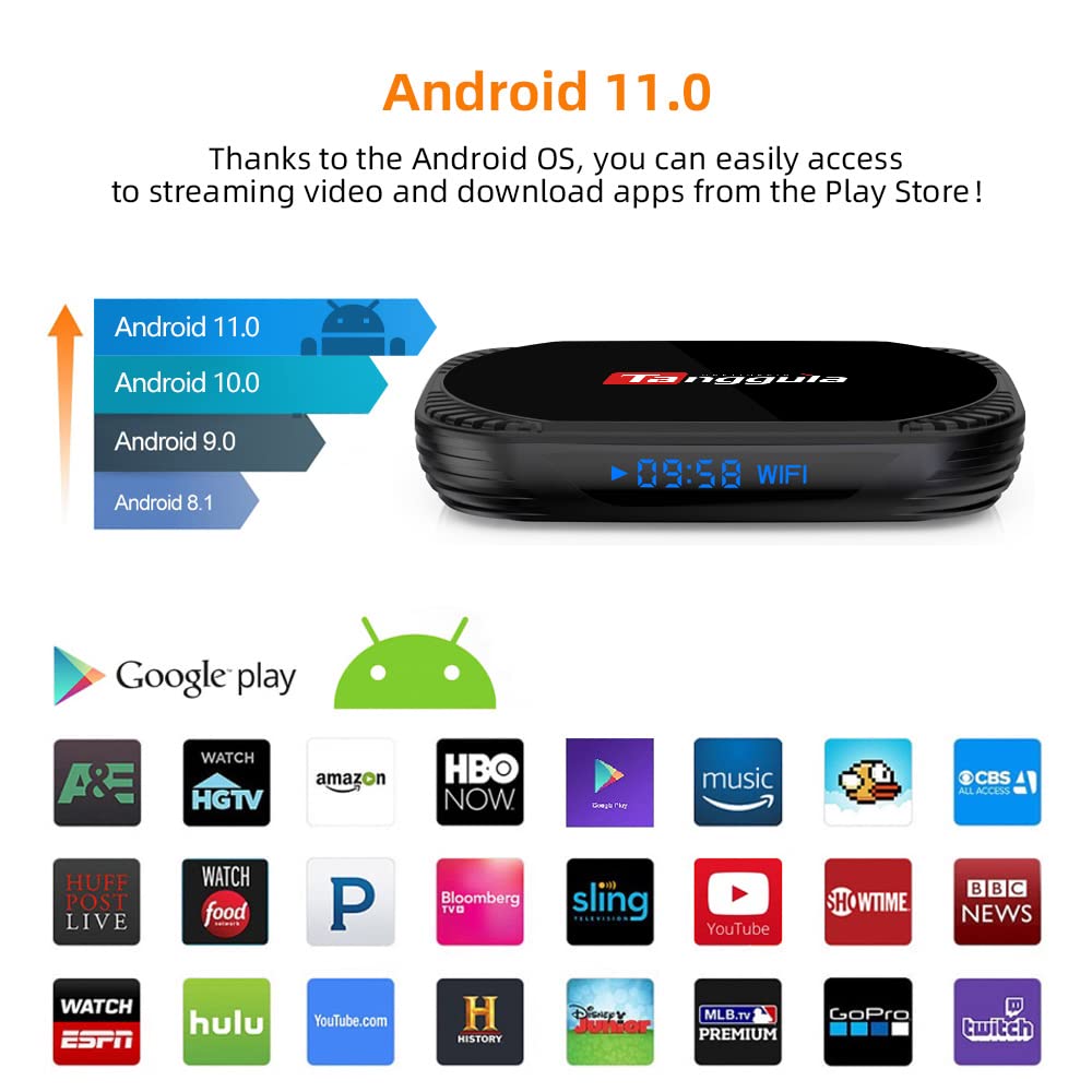 X-verse Tanggula X5 TV Box, 2022 New Android TV Box, 4GB+128GB Android 11.0 Streaming Device with Latest Dual Band WiFi 2.4GHz/5GHz Free Backlit Mini Keyboard