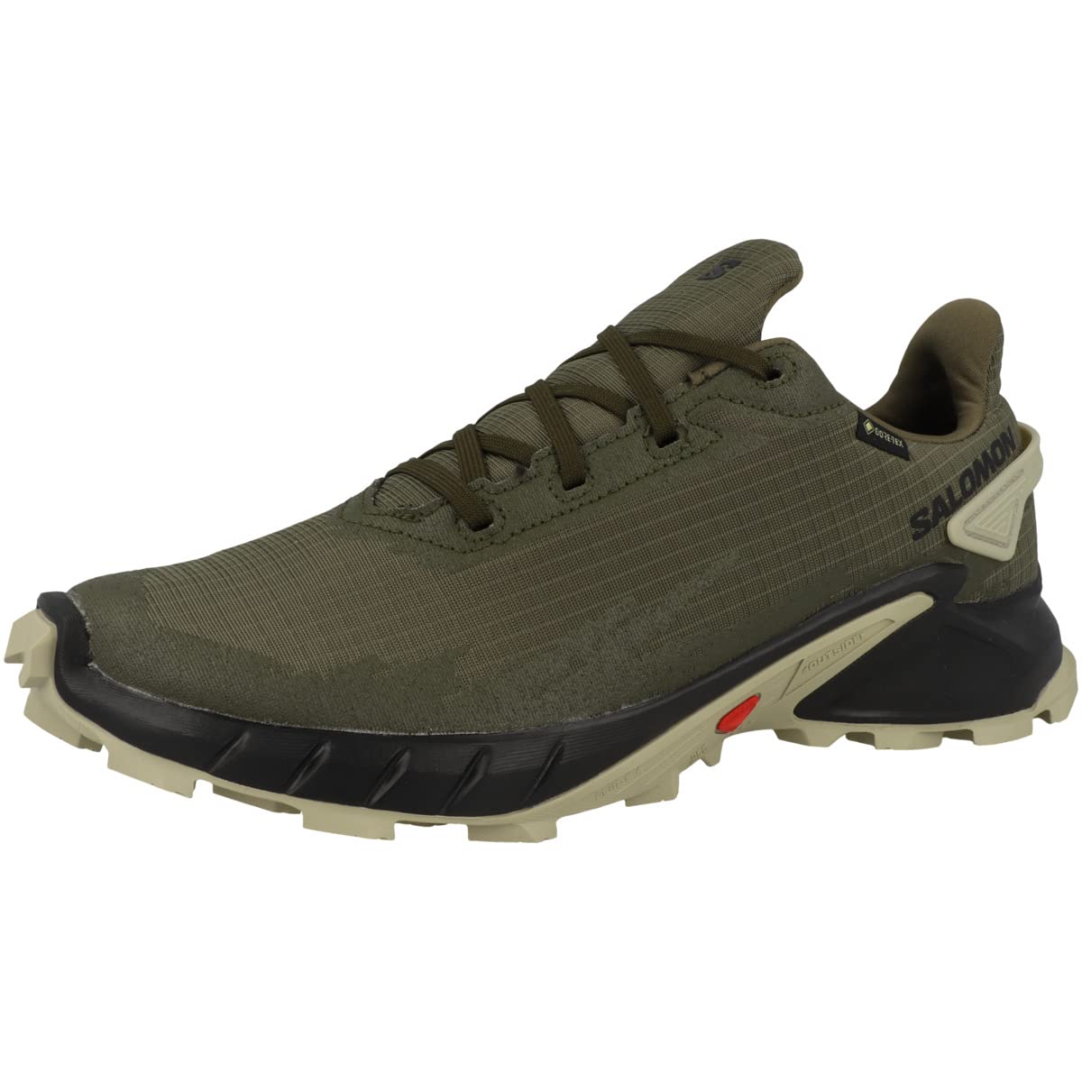 Salomon Men's ALPHACROSS 4 Gore-TEX Trail Running Shoe, Olive Night, 12.5