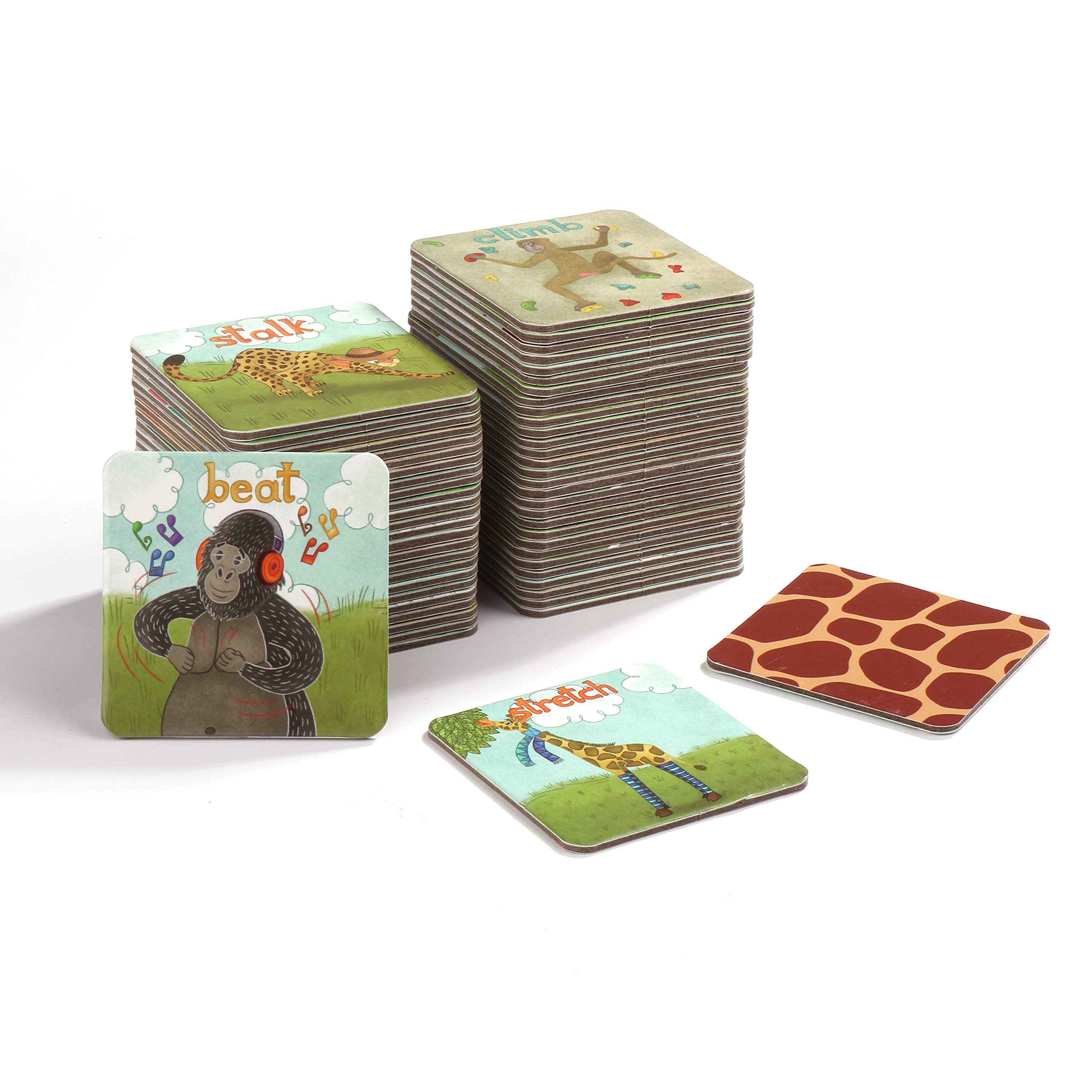 Movement Memory Game for Toddlers 2-4 Years β Educational Matching Game w/ African Animals - Memory Card Game with 28 Sets - Memorize and Match - Exercise & Improve Memory, Focus & concentration