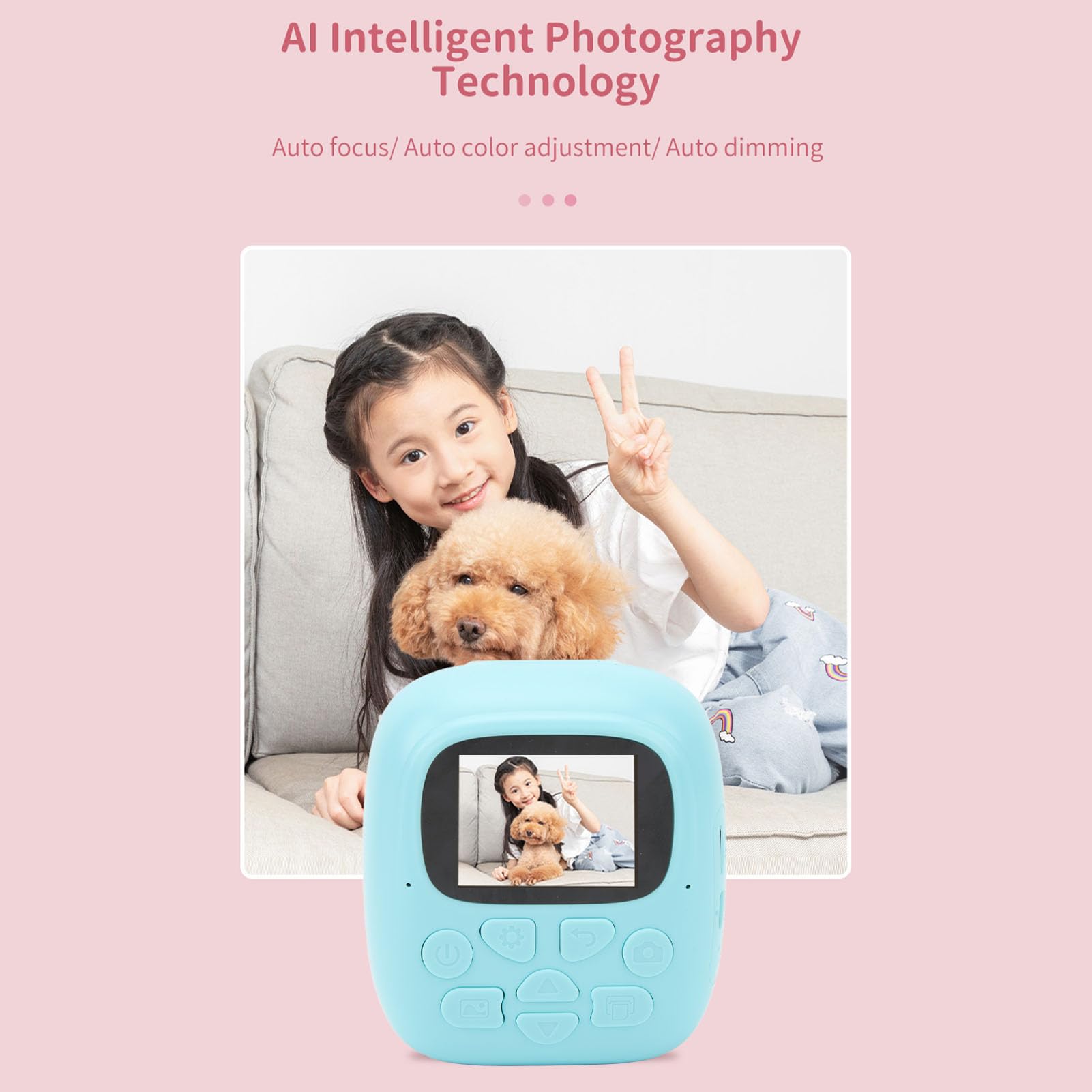 Mini Camera Rechargeable 2.0 Inch IPS Wide Application Thermal Printing Portable Printer for Kids