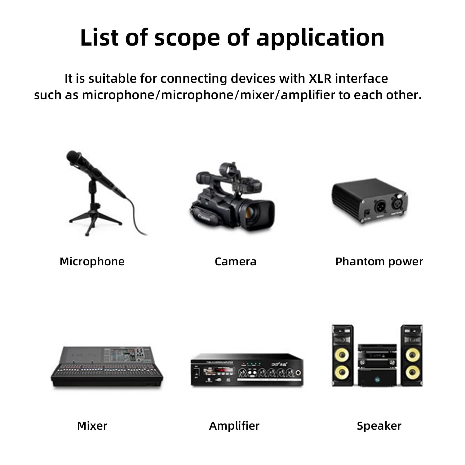 QSDXNYDC XLR Microphone Cable XLR Male to 1/4"(6.35mm) Mono Plug Interconnect Cable, Powered Speakers, Stage, DJ, Studio Sound Consoles