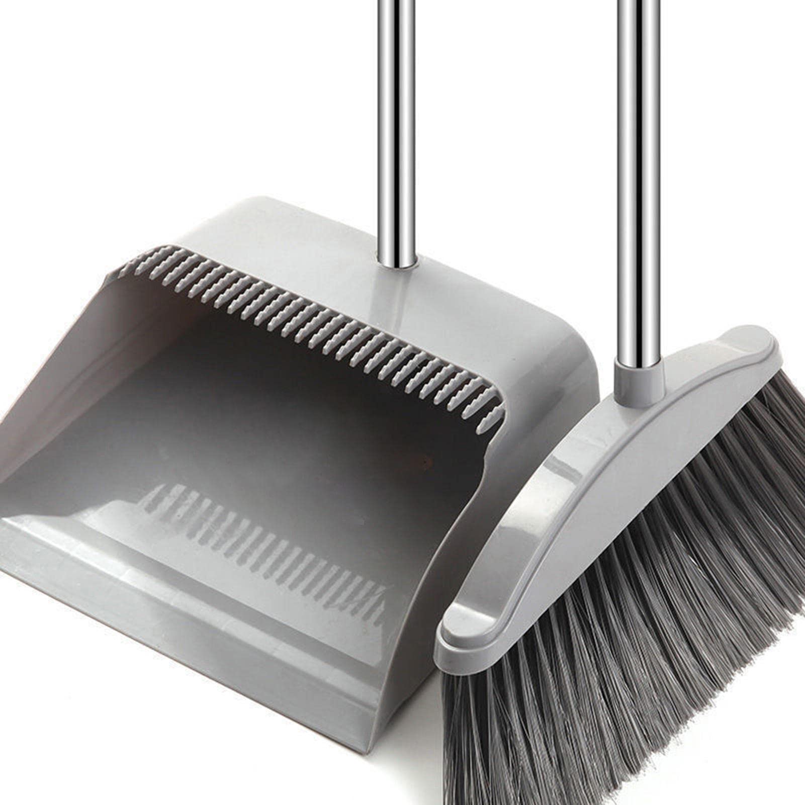 WMGoods Broom and Dustpan/Broom with Dustpan Combo Set,Standing Dustpan Dust Pan with Long Handle 40"/52" for Home Kitchen Room Office Lobby Indoor Floor Cleaning Broom and Dustpan Set for Home