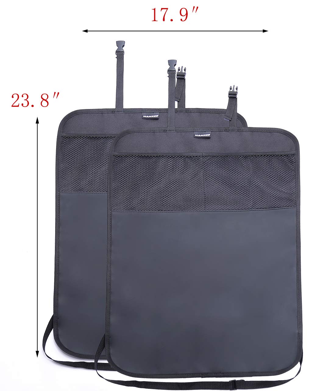MAMZOO Kick Mats Seat Protector with Organizer - Easy to Clean Backseat Protector with 2 Extra Large Organizer Pockets for Car, SUV, Minivan Or Truck Seats