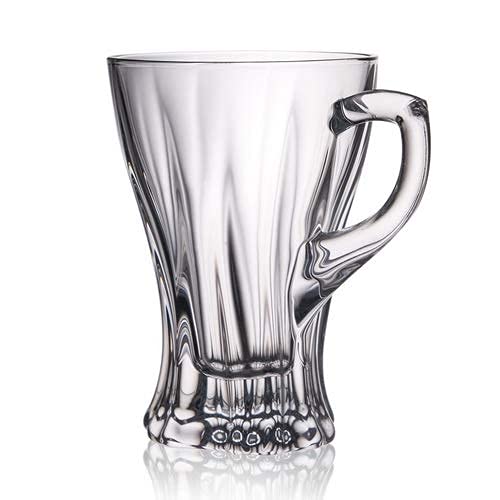 Plantica Collection Modern Crystal Hand-Crafted Decorative Tea Cup Set - Tea Cup 5oz, Set Of 6,