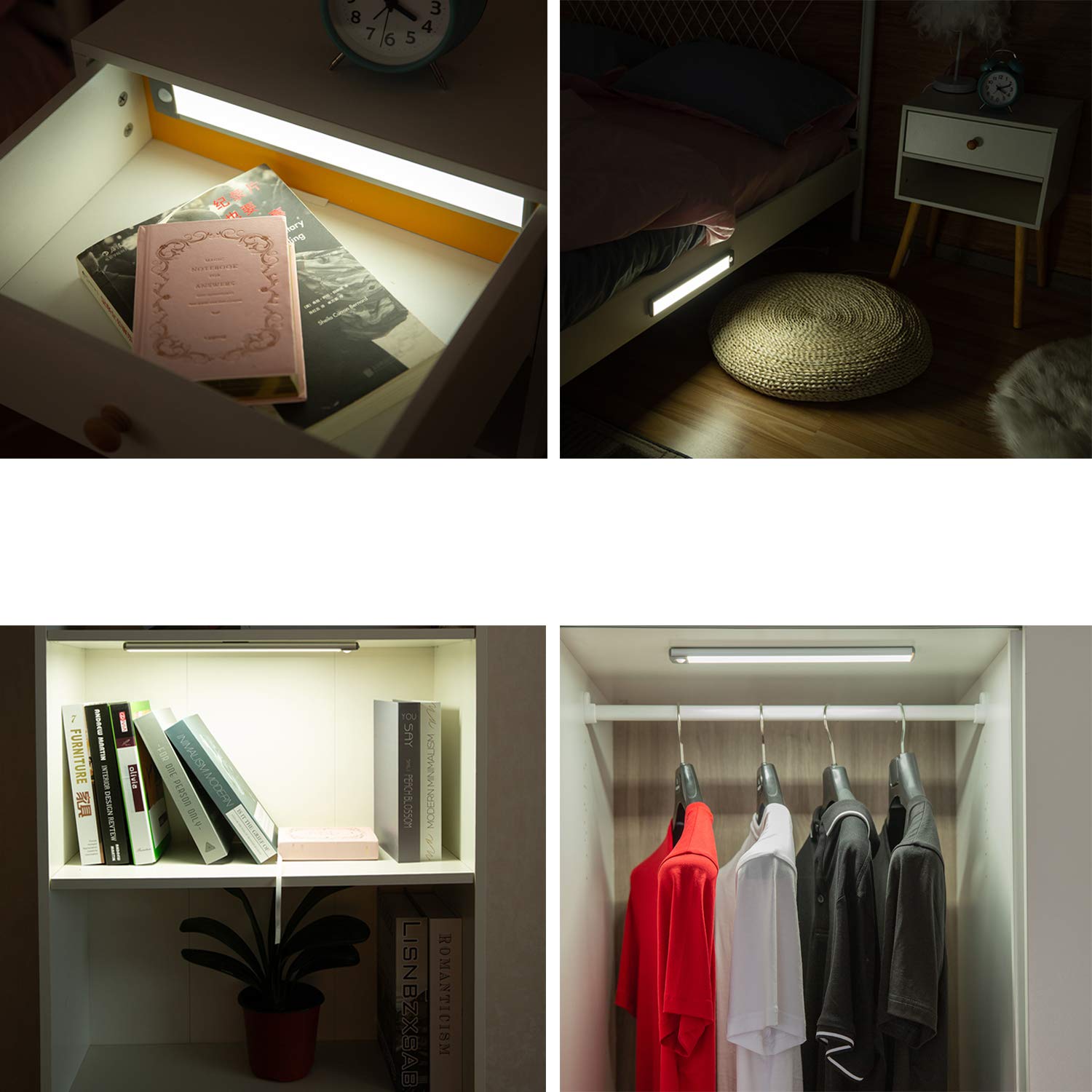 LEPOTEC 54 LED Under Cabinet Light, Pantry Light, Camper/Caravan Light,2500mah Rechargeable Wireless Motion Sensor Closet Light, Ultra Thin, Glare-Free Lighting for Removable Anywhere (1 Pack)