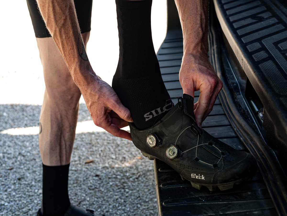 SILCA Aero Racing Cycling Socks | 4 sizes Small - X-Large (35-48) | cycling sock 6 inch cuff | Cycling socks unisex (as1, alpha, x_l, regular, regular, Black Monochromatic)