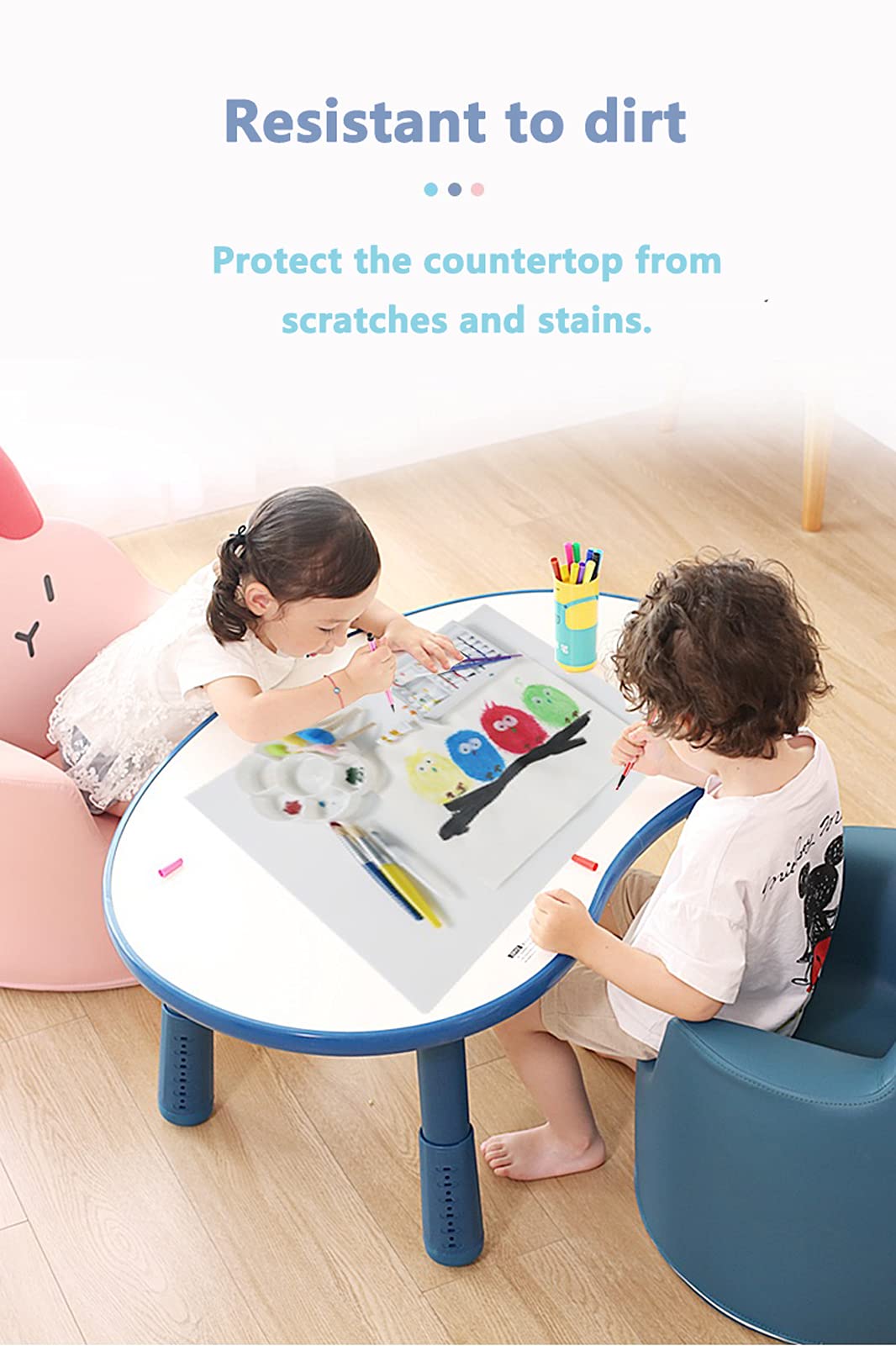 Silicone Mat for Kitchen Counter, Heat Resistant Nonskid Table Mat for Air Fryer to Site on, Countertop Protector, Thick 2MM, XL Large