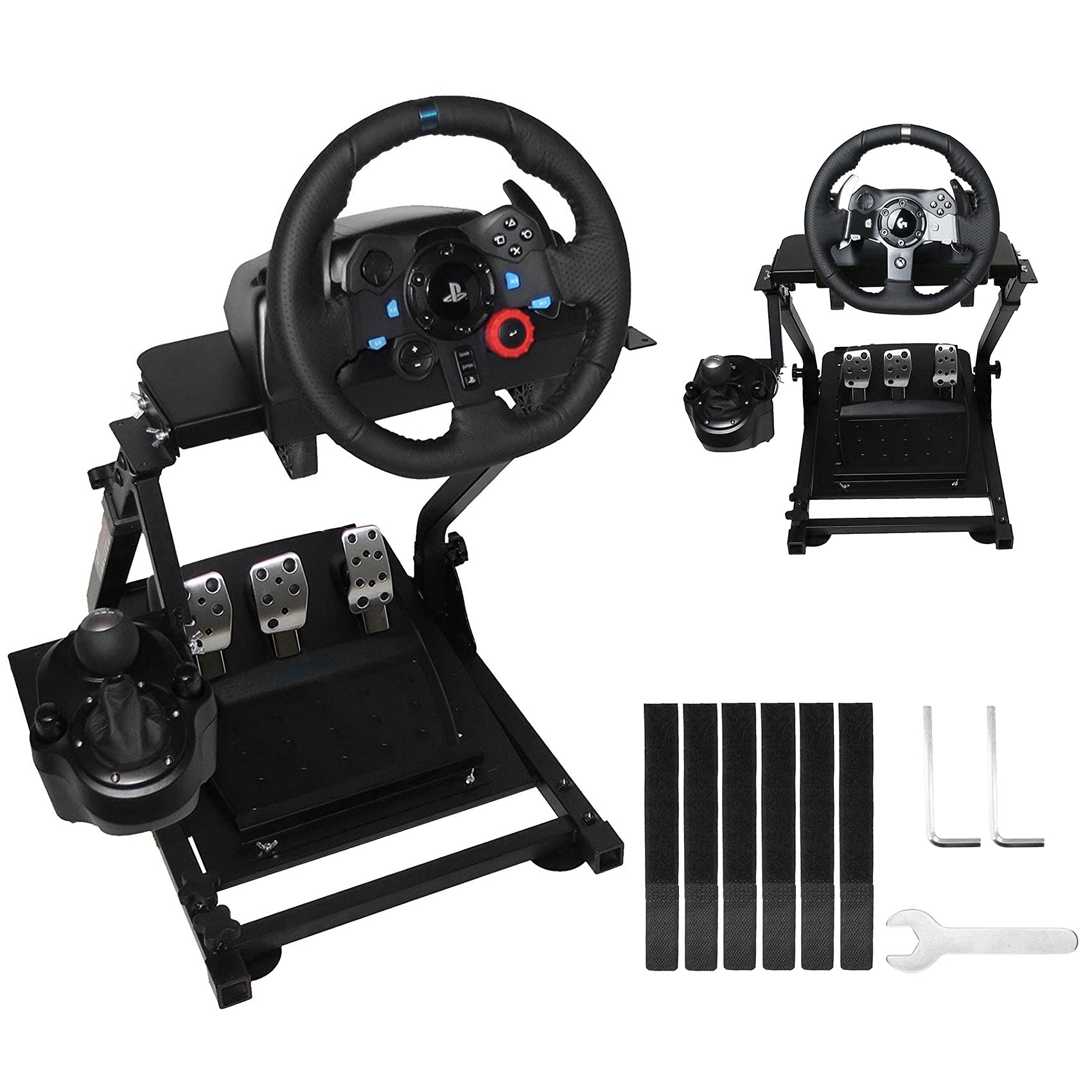 Oswerpon Racing Steering Wheel Stand Fit for Logitech G25, G27, G29, G920 Height and Angle Adjustable Gaming Racing Simulator Wheel Stand Without Pedals and Wheels