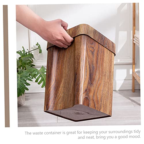 Zerodeko Garbage Waste Paper Rectangular Home Bin Household Square - Basket Office Room Kitchen Grain/Marble Coffee Container Plastic Imitation Bucket L Wastepaper Small Capacity Large