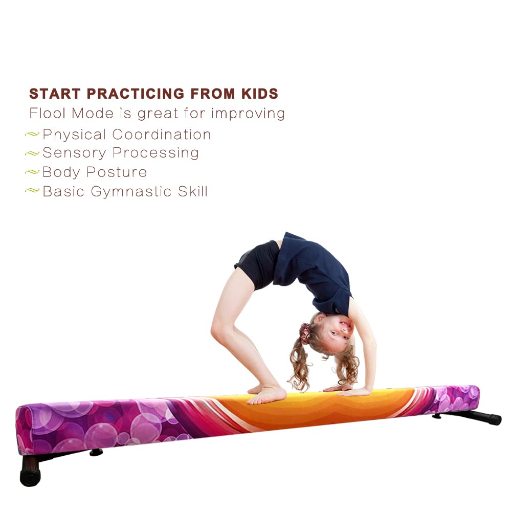 Peakpath 8FT Adjustable&Foldable Gymnastics Balance Beam,Home Gym Equipment,Easy Assembling and Storage,No Tool Require,for Kids Children Girls Training