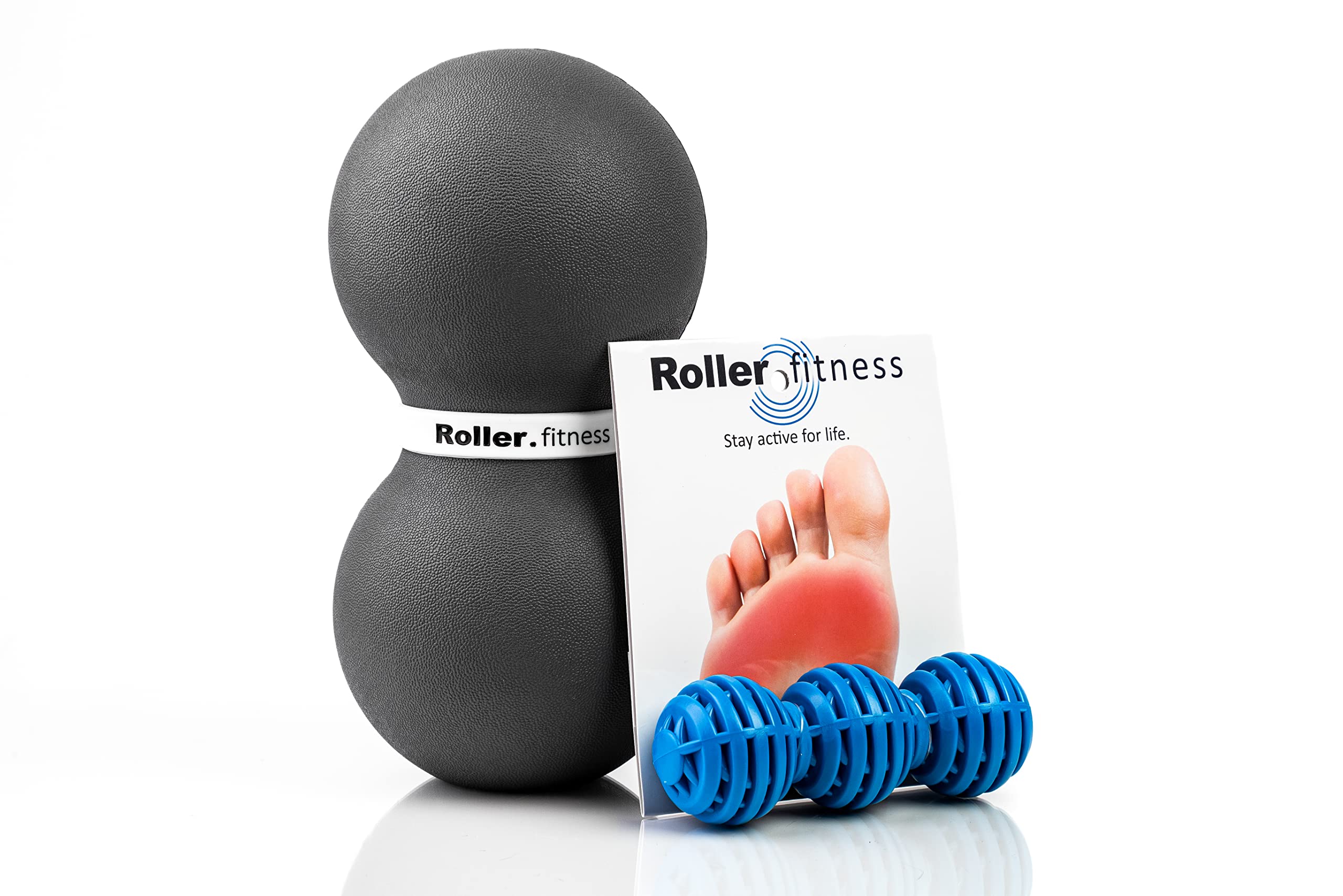 Roller Fitness Infinity Roller (Gray - Standard) and Mini Foot Roller