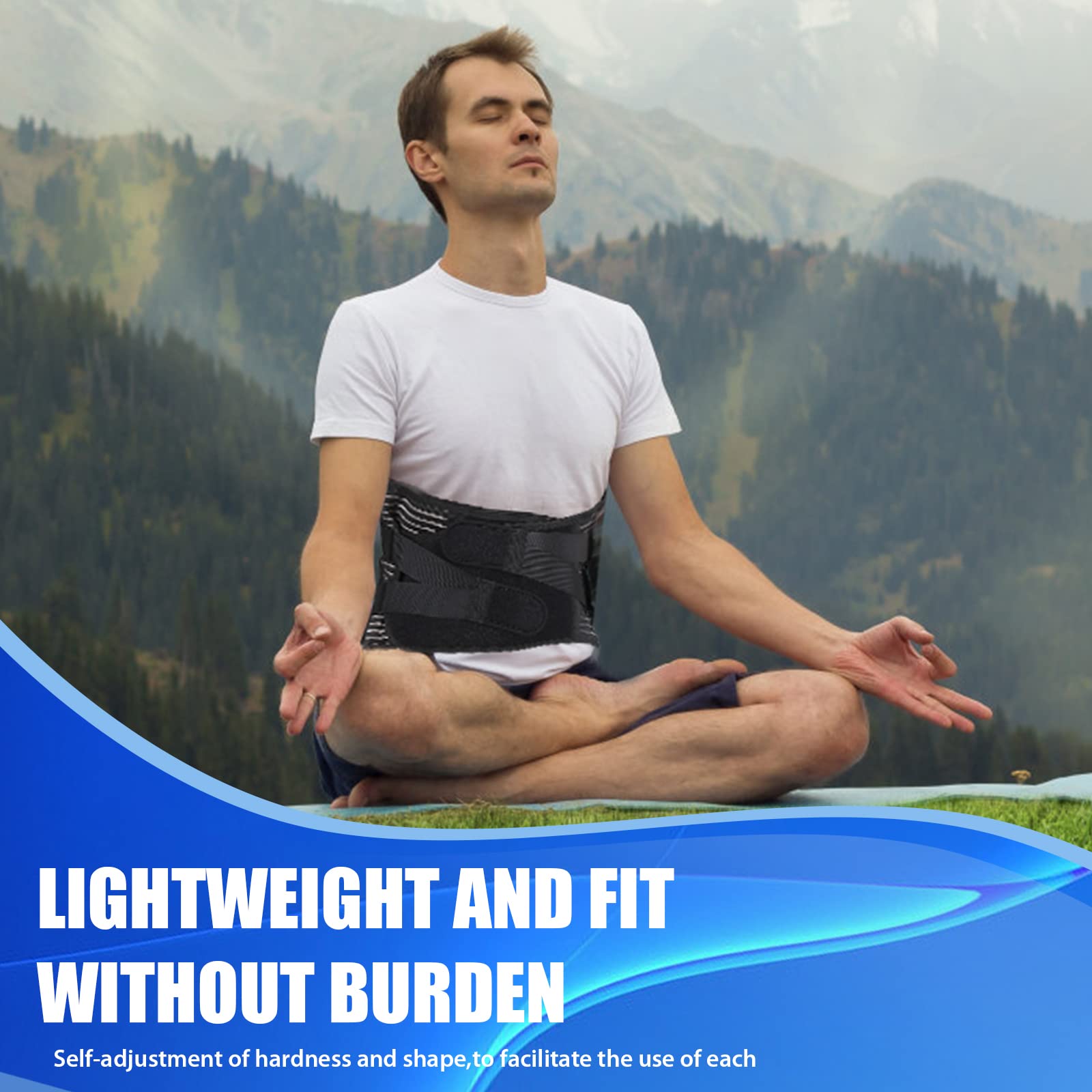 XEYOW Version Lumbar Back Support Belt for Pain Relief, Adjustable Compression Hardness&Shape, Breathable Grain Way Support Belt, Neck Stretcher for Lifting Sciatica Scoliosis Herniated Disc