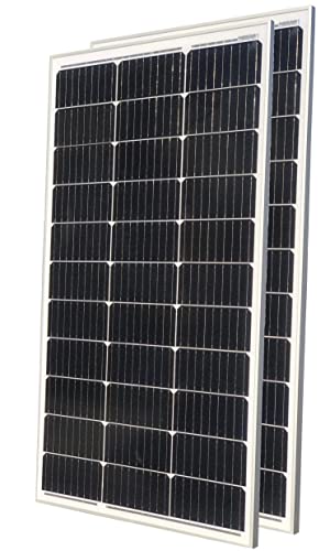 WindyNation 2pcs 100 Watt 12 Volt Monocrystalline Solar Panel Battery Charger for RV, Boat, Cabin, Off-Grid Applications