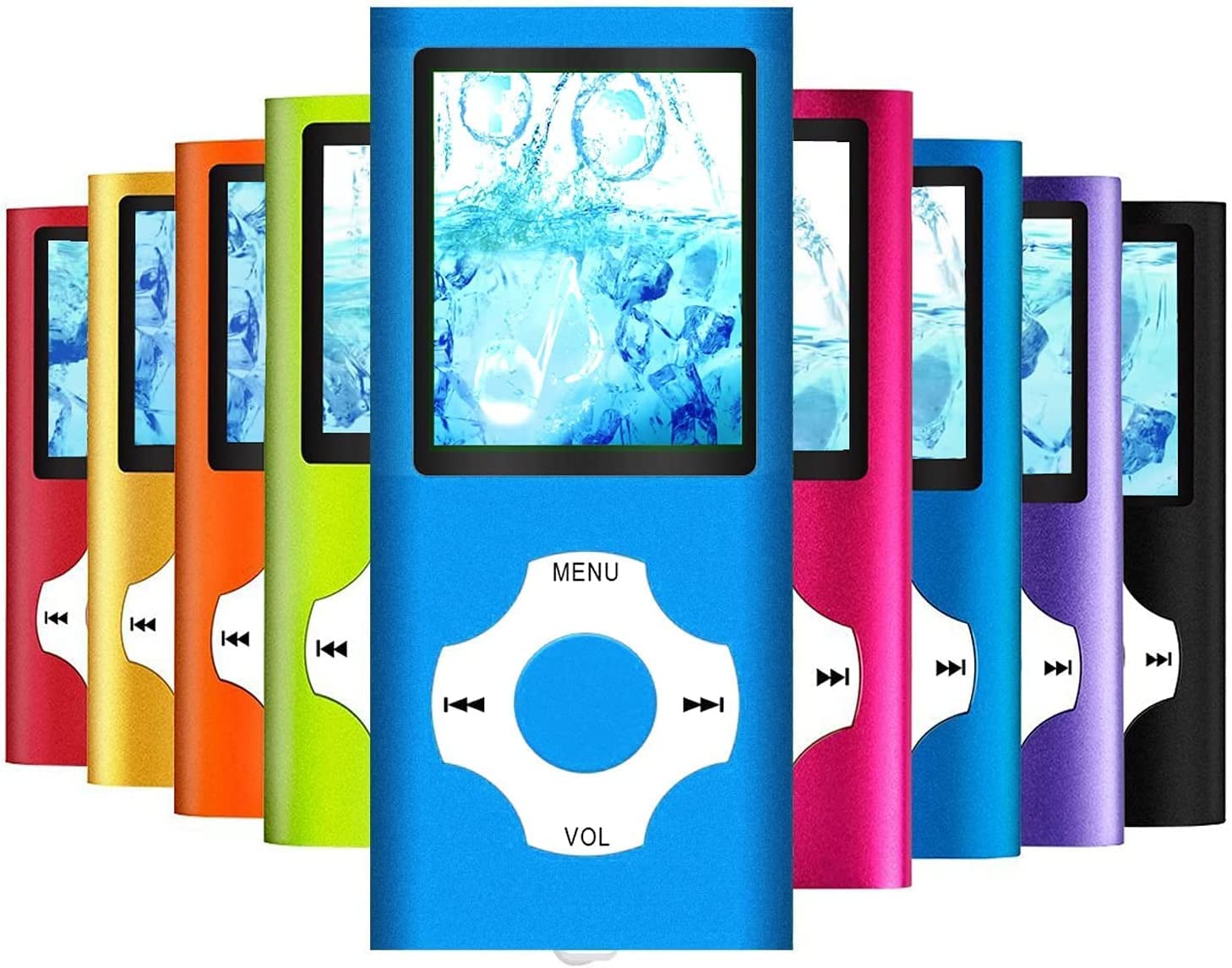 MP3 Player / MP4 Player, Hotechs MP3 Music Player with 32GB Memory SD Card Slim Classic Digital LCD 1.82'' Screen Mini USB Port with FM Radio, Voice Record (Blue)