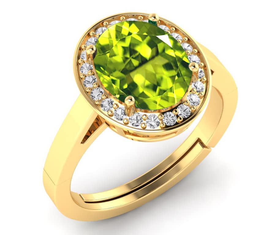 SirDaksh 4.25 Carat Natural Peridot Beautiful Oval Cut Engagement Ring For Women's