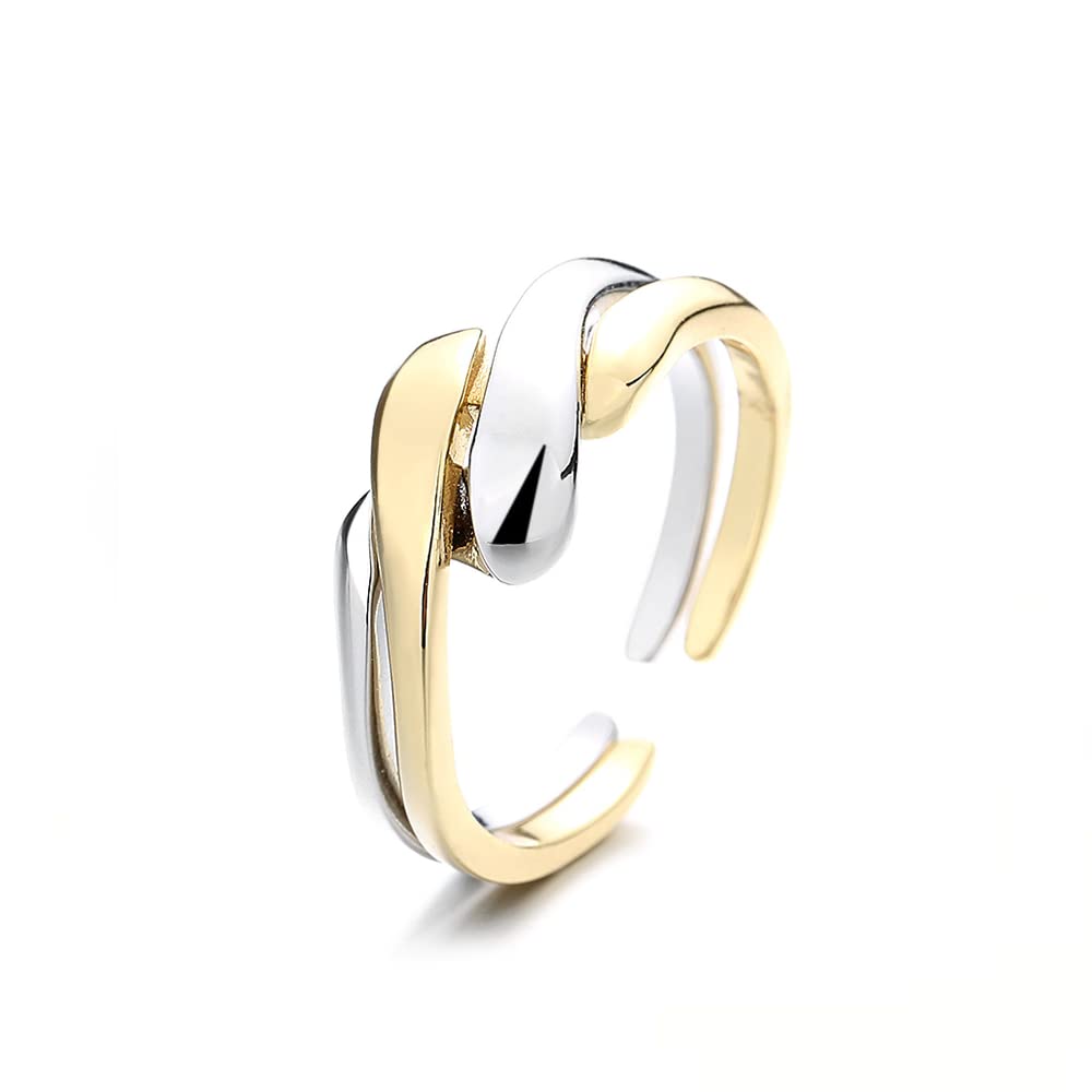 Simple Delicate Rings for Women Men Adjuster for Loose Rings Sizer, High Polished Interlocked Rolling Ring/Plain Dome Stacking Band Ring/Celtic Ring,Fitter, Non-Precious Metal, No Gemstone