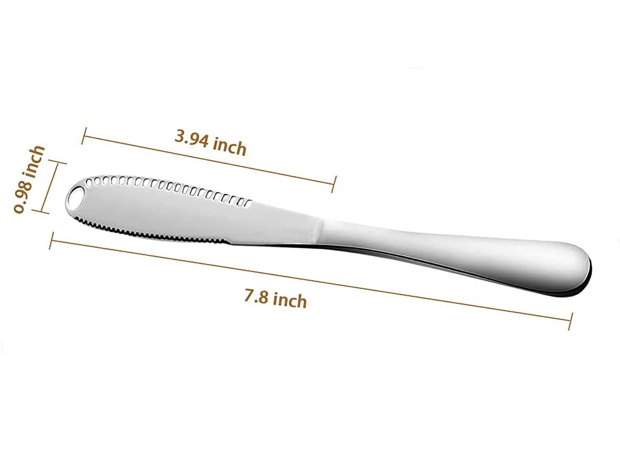 MauSong Butter Knife Spreader Stainless Steel Better Butter Spreader Knife Butter Knife Spreader for Cutting or Spreading Butter, Cheese and Jam, Silver