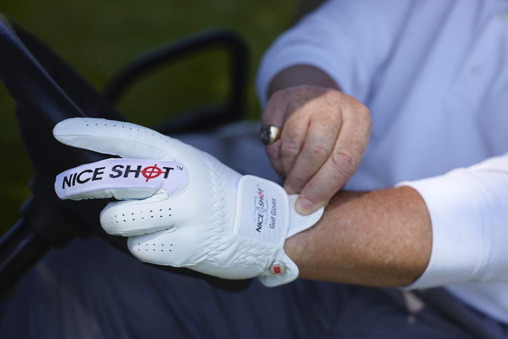 Nice Shot Bundle The Bird Men's Left Hand Cadet Large White Cabretta Leather Golf Glove Patented Design Golf Tees - Express Yourself - 3 1/4 Inch Golf Tees - 12 Pack