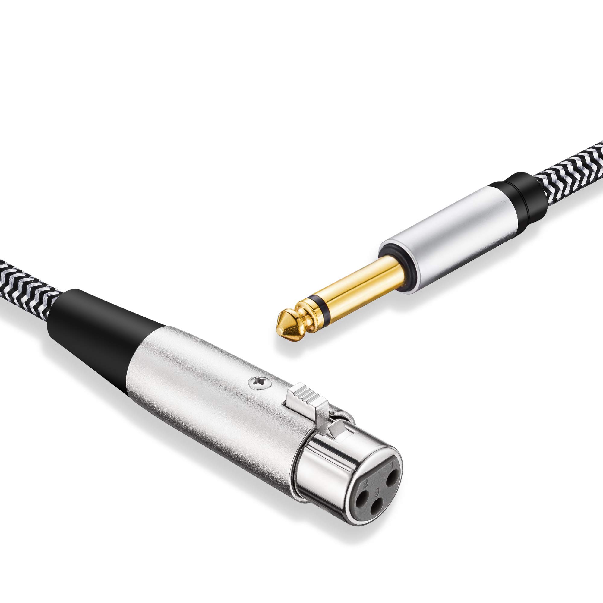 MORELECS XLR to 1/4 TS Microphone Cable 6 Feet, 1/4 to XLR Unbalanced XLR Female to 1/4 (6.35mm) Cable Heavy Duty Microphone Cable