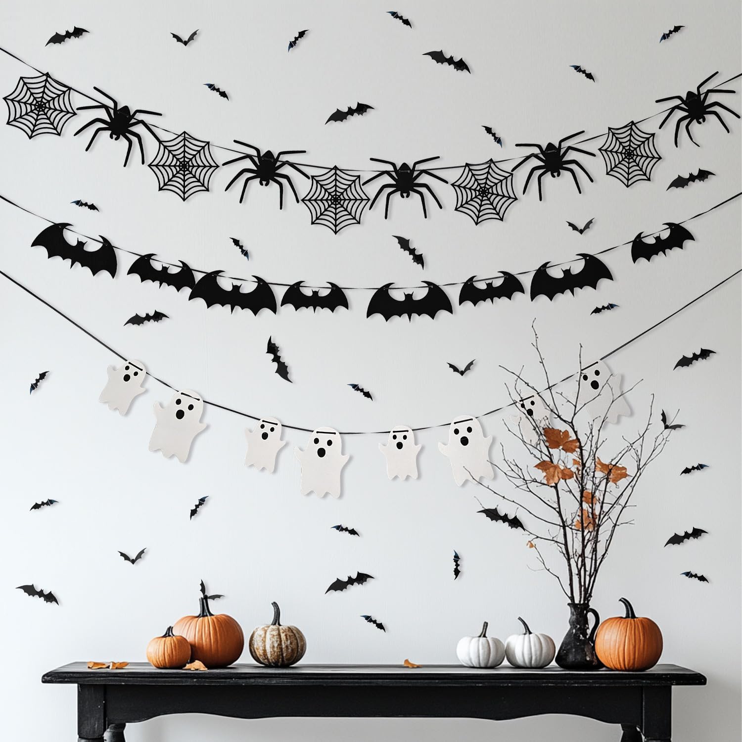 ZESION Bat Halloween Banner, Scary Party Decorations for Halloween, Thriller Party Banner, Role Playing Party Decorations