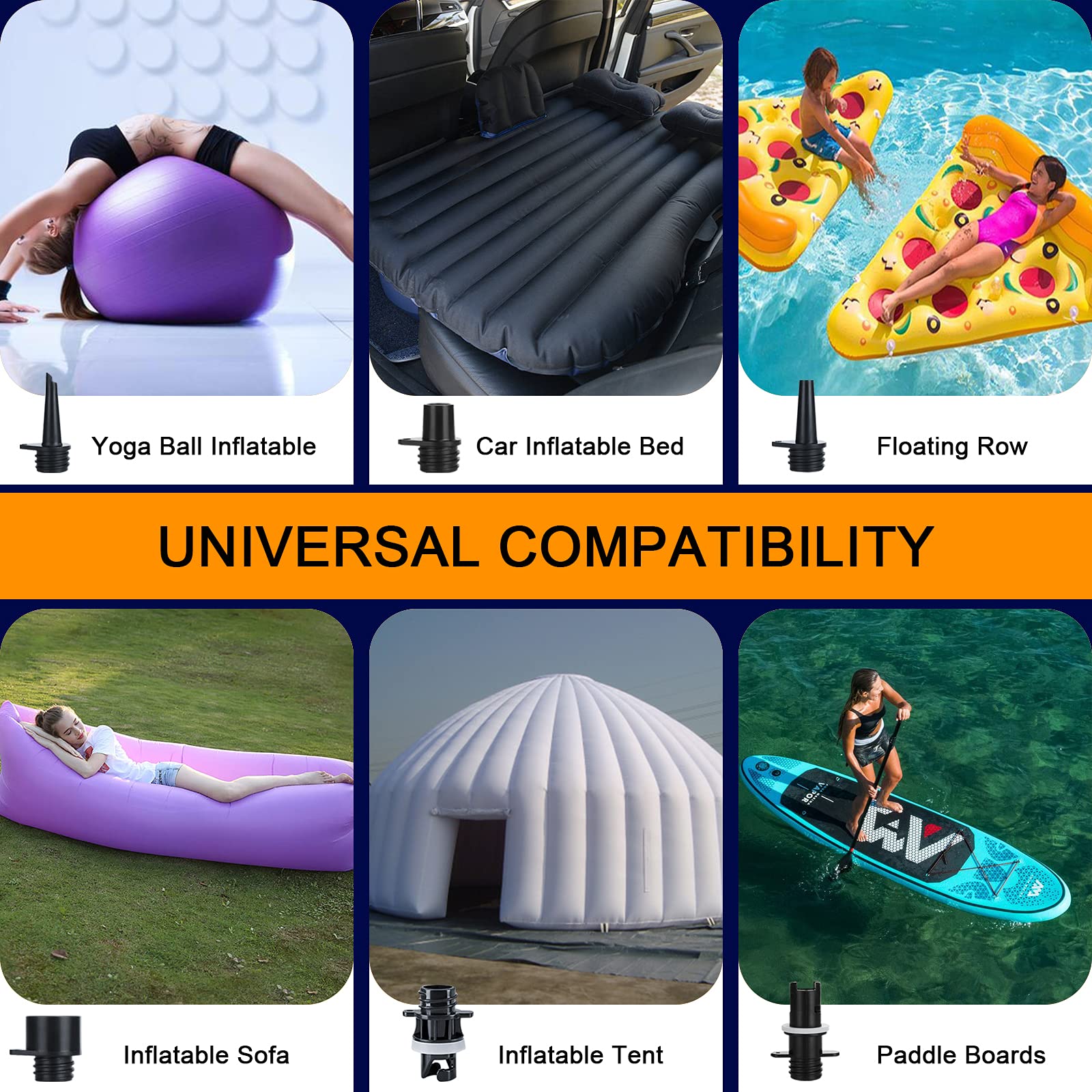 Rechargeable Electric SUP Paddle Board Pump - 16PSI Rechargeable SUP Pump 12V Stand Up Paddle Board Electric Pump Inflator/Deflator - Portable Air Compressor for SUP, Boat, Pool Inflatables