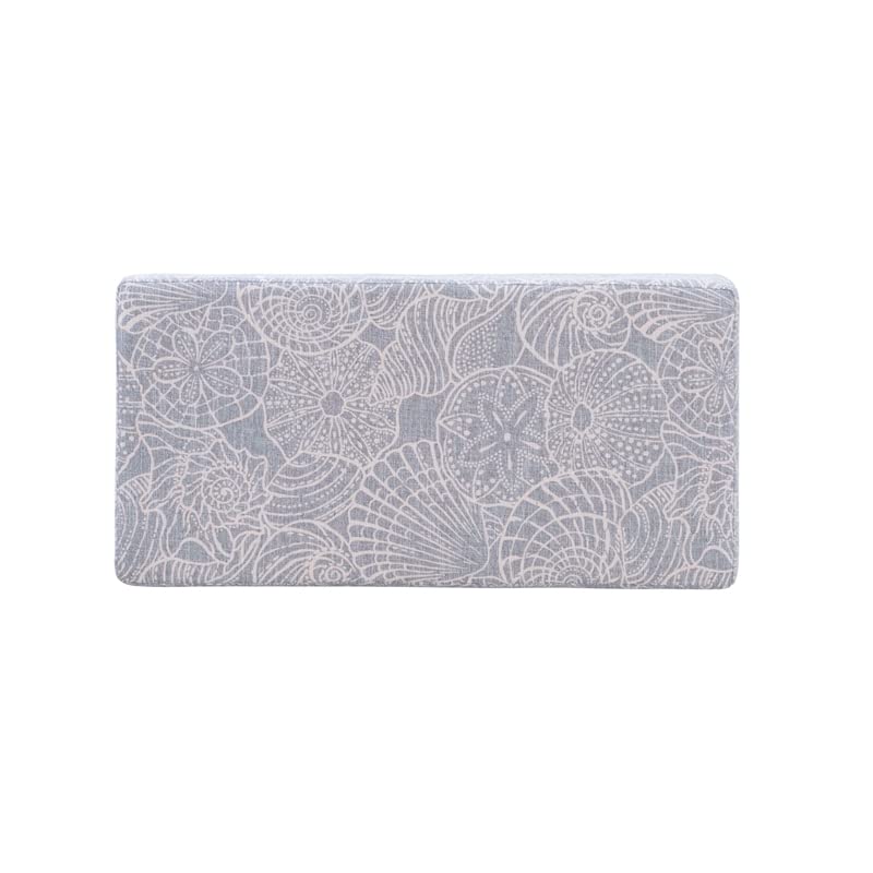 Linon Stephanie Wood Upholstered Storage Ottoman in Stone Gray