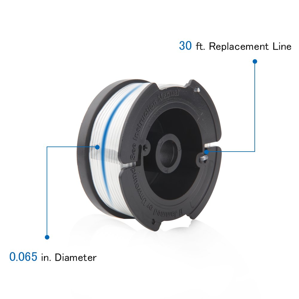 LesinaVac Weed Eater Spool Replacement Parts for Black and Decker AF-100 with String Trimmer Spool Refills Line 30ft 0.065", 12 Replacement Spools, 2 Spool Cap& Spring