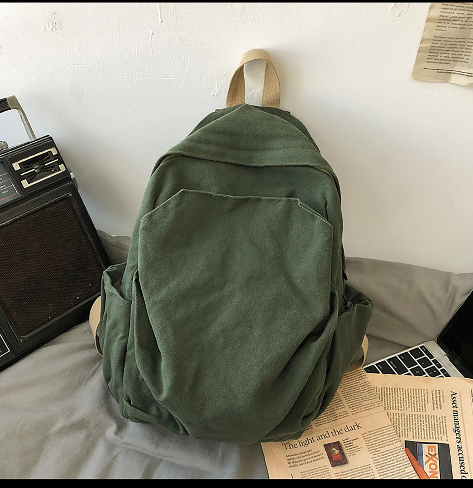 Lightweight Travel Canvas Backpack Vintage Daypack YK2 Backpack Multipurpose Adjustable Shoulder Straps Backpack Travel