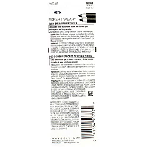 Maybelline Expert Eyes Brow And Eye Pencil, Blonde [107], 0.03 oz ( Pack of 4)