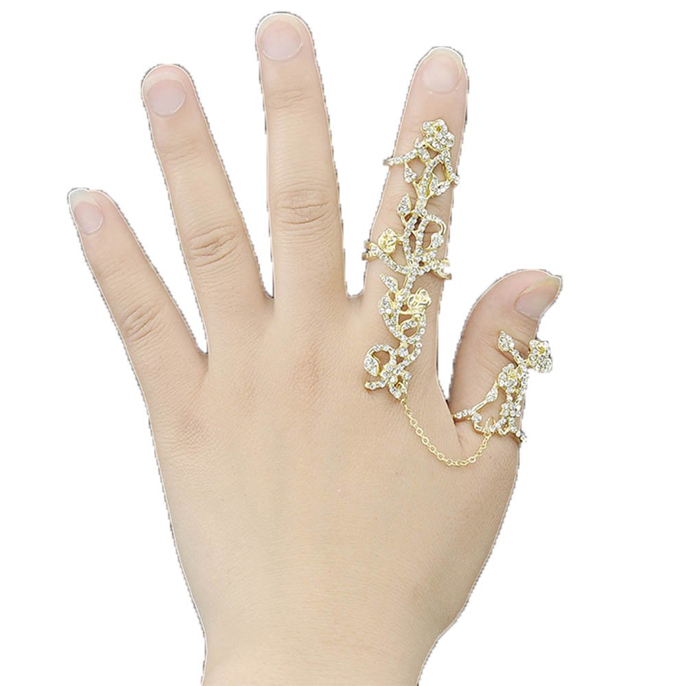MACHEE 1PC Rings Multiple Finger Stack Knuckle Band Crystal Set Womens Fashion Jewelry