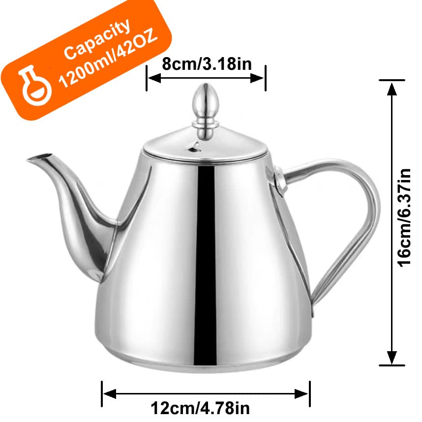 SANQIAHOME Stainless Steel Teapot Coffee Servers 1500ml