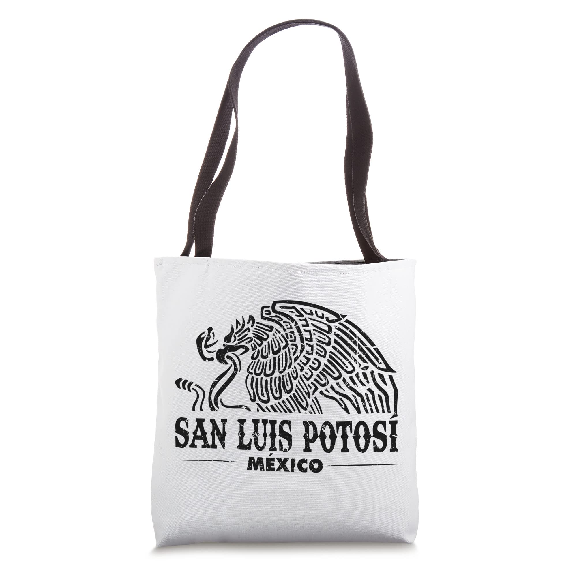 San Luis Potosi Mexico Eagle Emblem Retro Vintage Distressed Tote Bag
